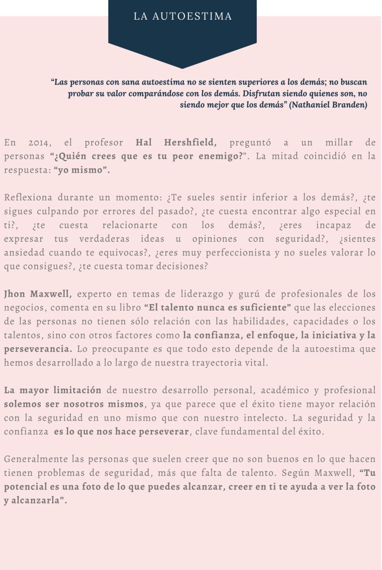 Autoestima – Orientándote